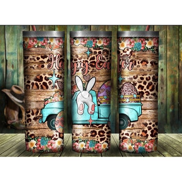 Unbranded | Dining | Happy Easter Designed Skinny Tumbler 2 Oz With Lid ...